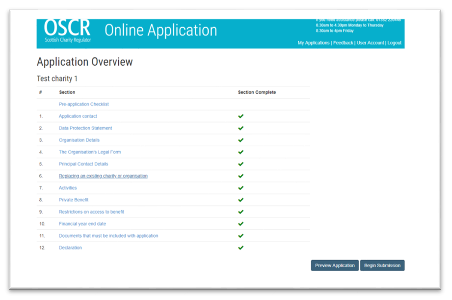 OSCR | Navigating the form
